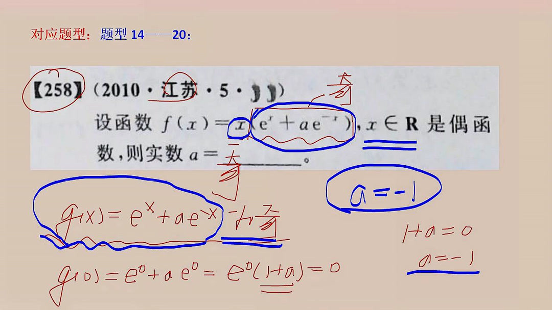 258题,高考数学江苏卷,用奇偶函数四则运算解题,会事半功倍