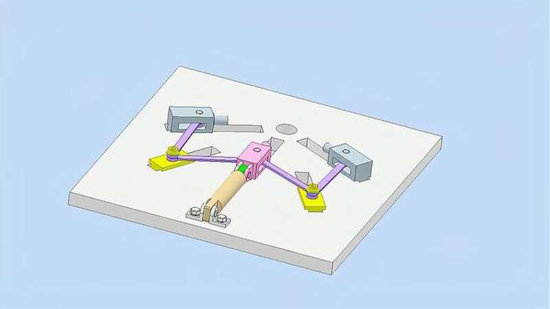 一种滑块同步移动机构,一起看看它是怎么实现的吧! #机械设计 #自动化...