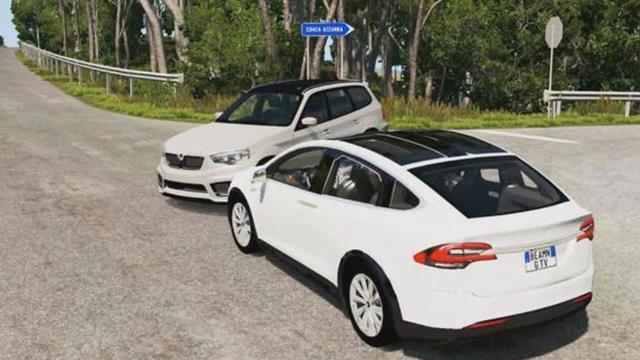 模拟游戏:特斯拉自动刹车系统和各种特斯拉汽车高速碰撞,车祸模拟