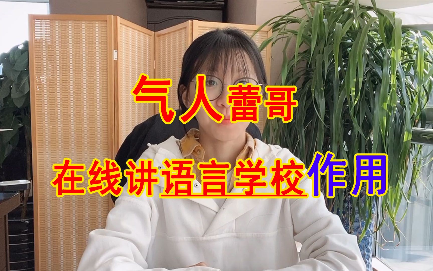 今天视频里的我 讲语言学校的作用时 有点欠揍