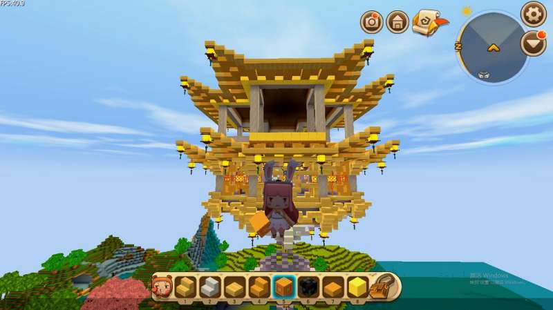 阿菜迷你世界建筑教学 空中黄金宫殿教学,你想学吗?