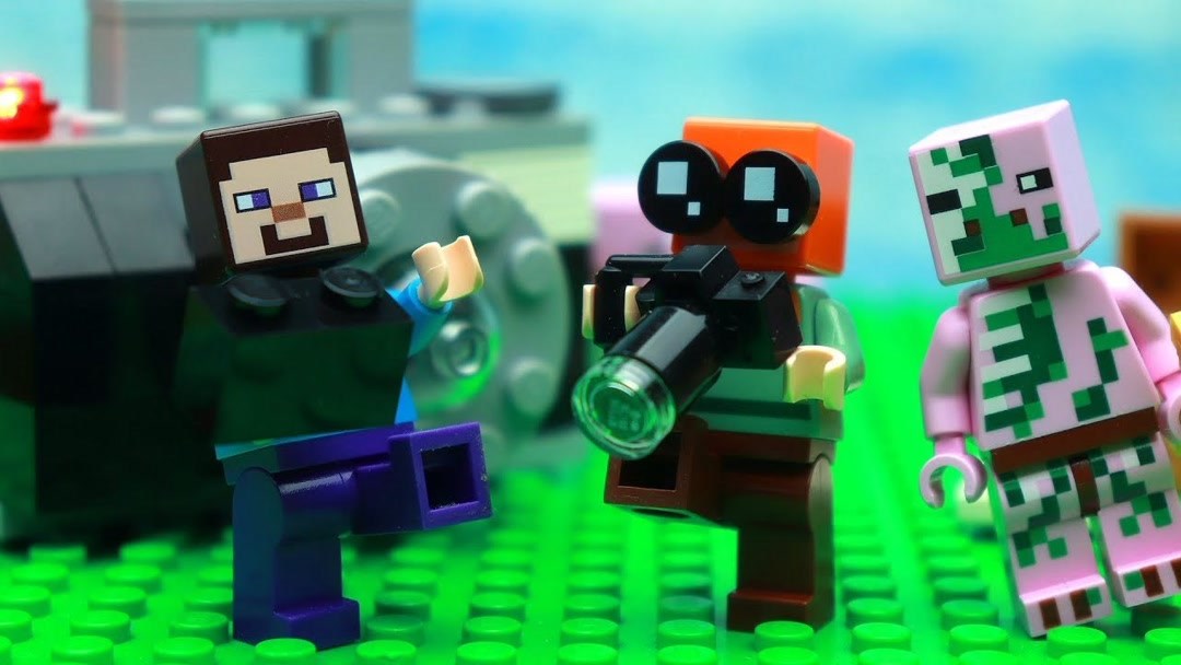 乐高定格动画:乐高我的世界砖块建筑摄像机定格动画