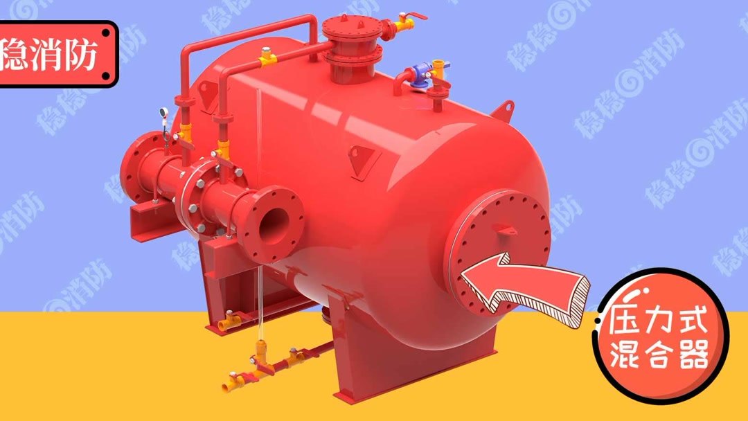 【3D模型】稳稳消防泡沫灭火系统泡沫比例混合器原理动画讲解