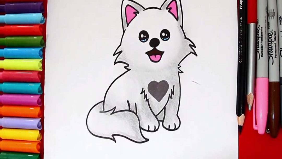 趣味简笔画,绘制可爱的狼宝宝并着色,很赞哦!