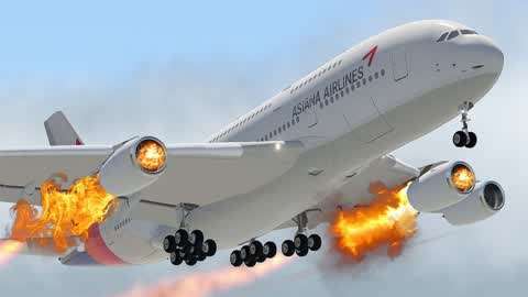 飞机模拟:空客A380一路喷火飞行