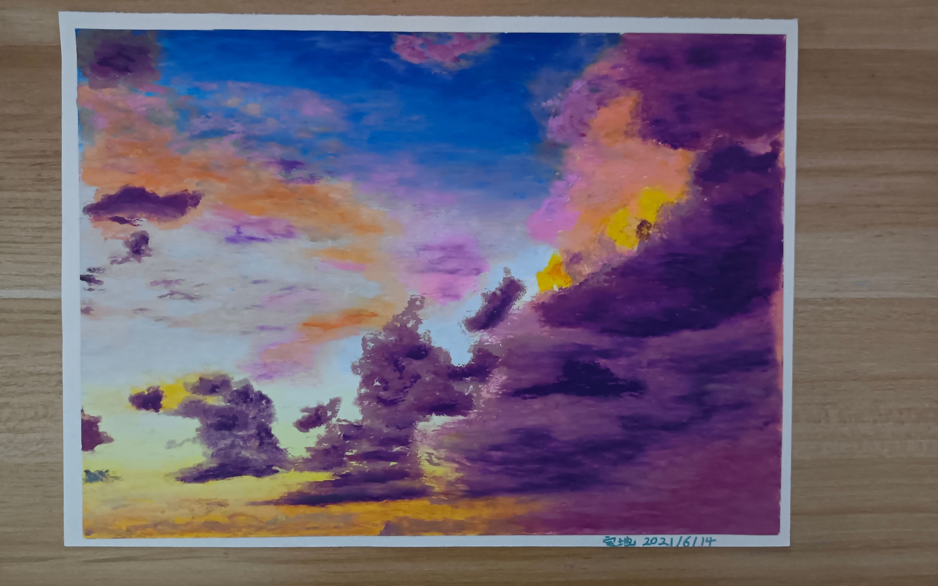 画你看过的晚霞【油画棒手绘】