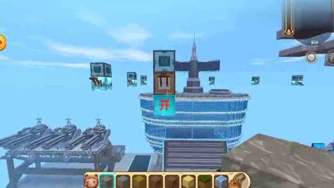 迷你世界:350天的创造,第一次见到能飞的飞机了,东西超多!