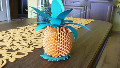 〖折纸视频教程大全〗DIY手工折纸立体3d菠萝 凤梨折法