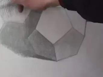 素描几何形体五角十二面体的画法