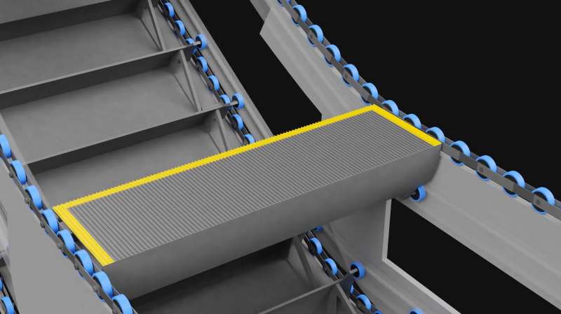 3D动画演示自动扶梯内部原理,齿轮踏板联动,看完后涨知识