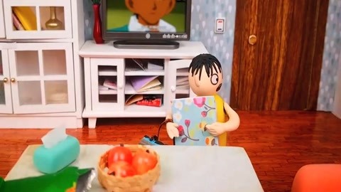 儿童定格动画:等会帅帅要来,我得赶紧把我的玩具藏好