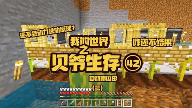 我的世界贝爷生存42:自动西瓜田开建!第三步...