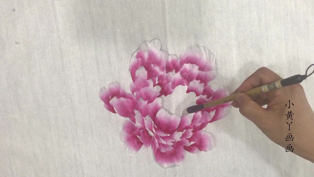 国色天香,国画牡丹的画法,娇艳美丽,画法简单易学