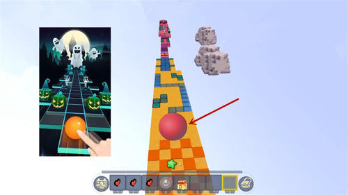 迷你世界《滚动的天空》基本跟原游戏一样了,像通关有点难