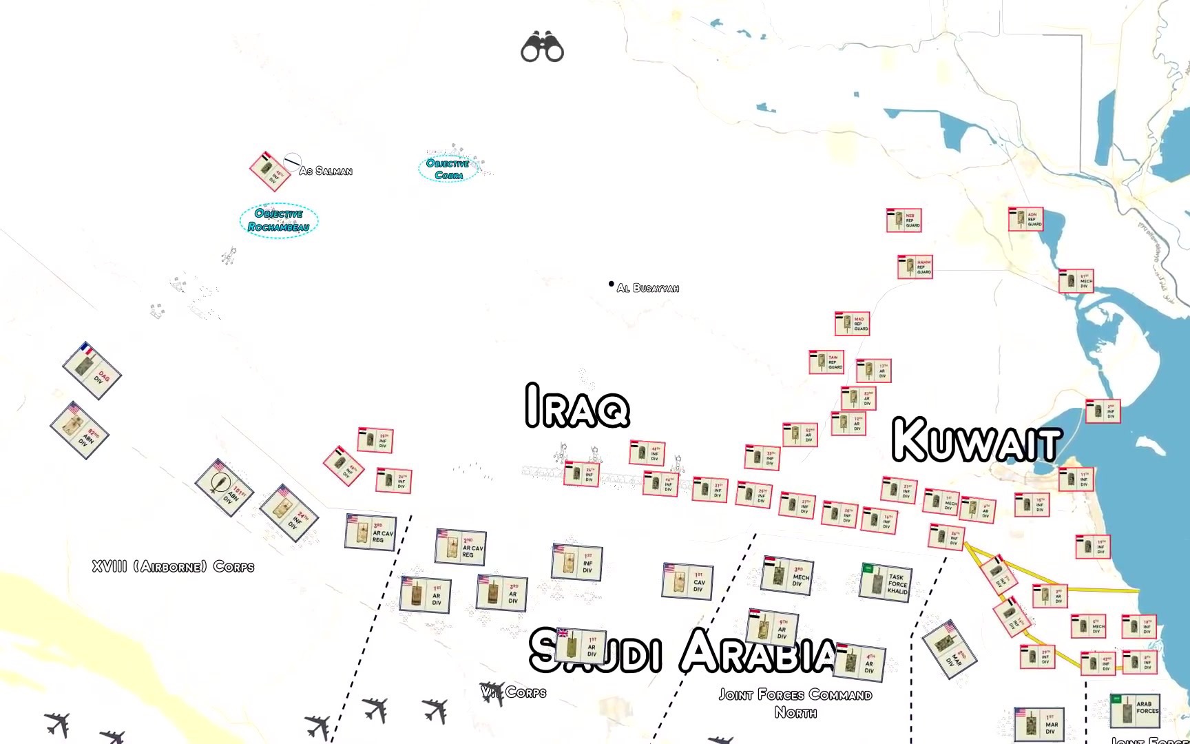 「精」【油管星海】沙漠风暴行动第一天地图推演(生肉)