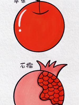 幼儿园简笔画~水果,简笔画苹果