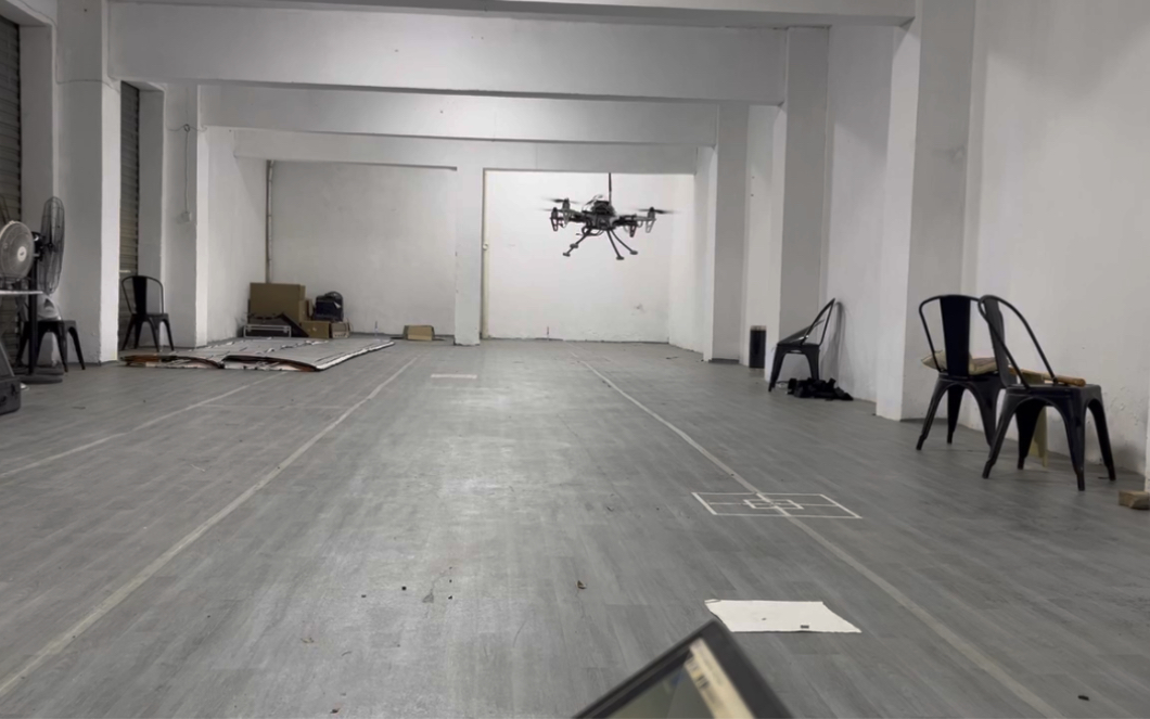 uwb室内定位无人机巡线飞行,第一次测试