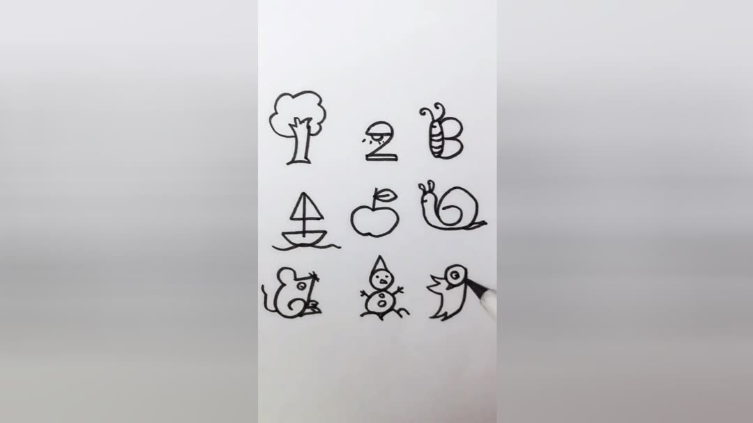 教宝宝们用数字画水果
