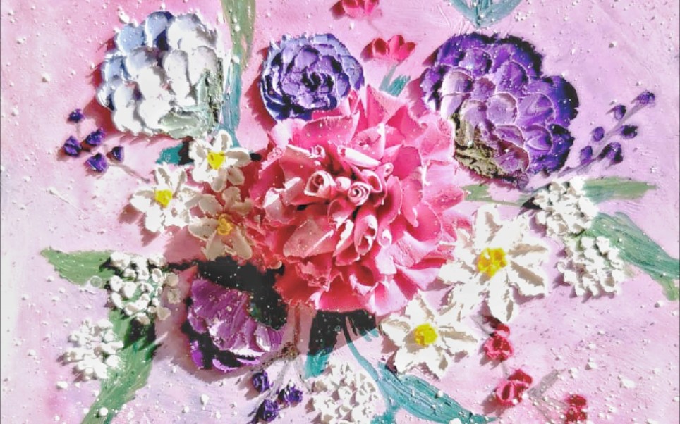 【油画棒教程】零基础综合立体花教程～花•事2.0