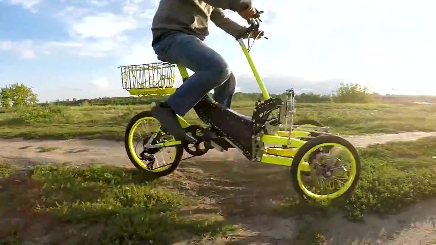 稳定性超强的倒三轮儿自行车!