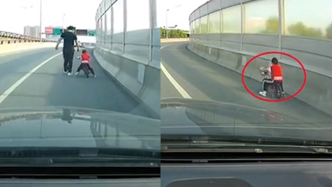 暖心!5岁男孩独自骑平衡车上高架,热心市民全程一路跟随守护