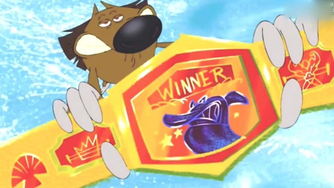 动画搞笑北极熊与鲨鱼哥为美人鱼对打,美人鱼助威还当起啦啦队