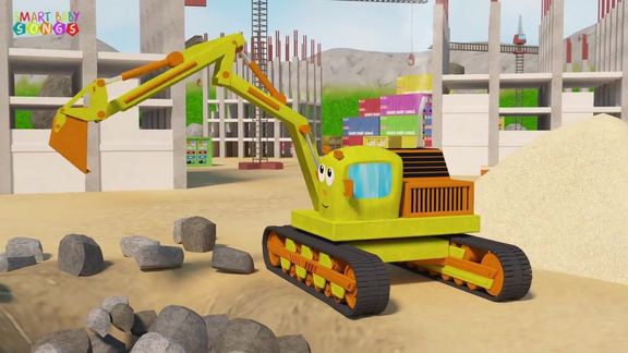 育儿动画,3D工程车修路,教大家学习儿歌