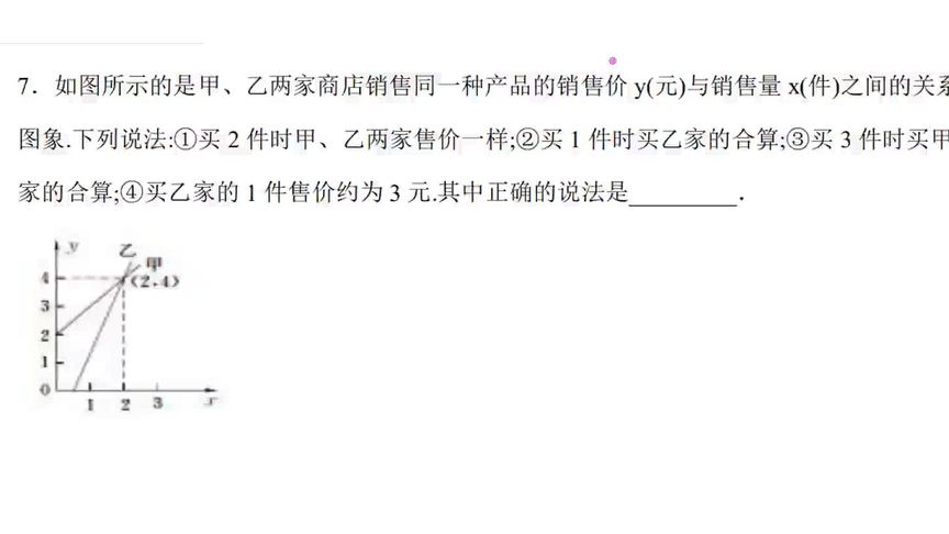 第三章章末复习 第四题(题7)销售价与销售量说法正确的是?