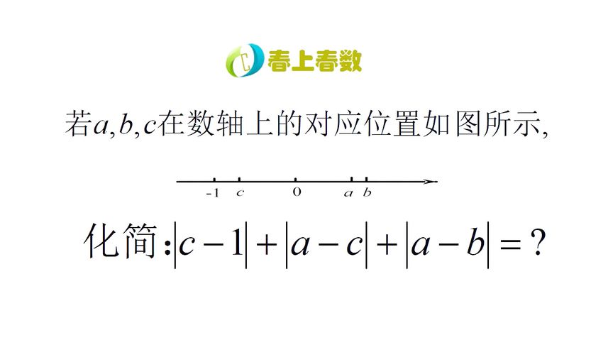 初一数学题,数轴与绝对值的化简,这种题型期末考试常遇到!