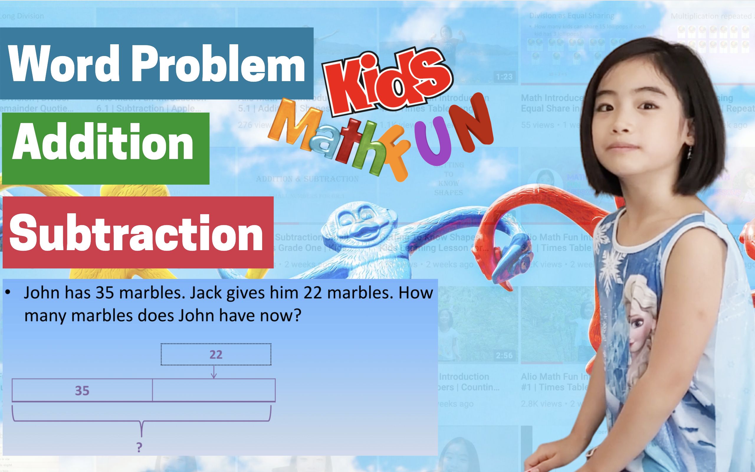 小学数学加减法应用题英文教程 | 八岁女孩讲解 | Word Problem on ...