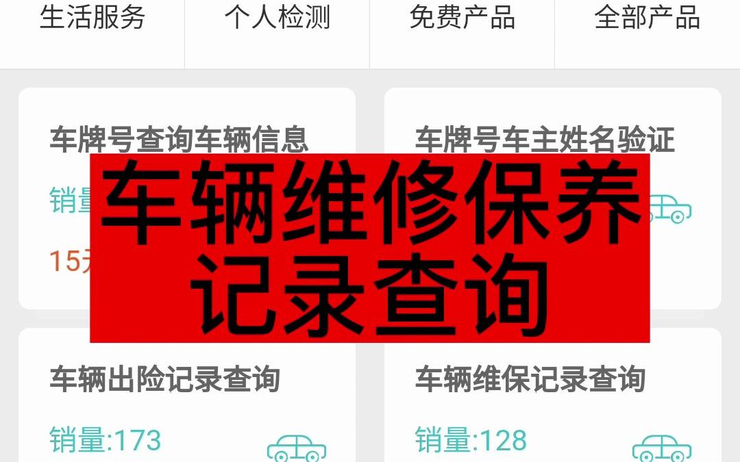 车辆维修保养记录查询