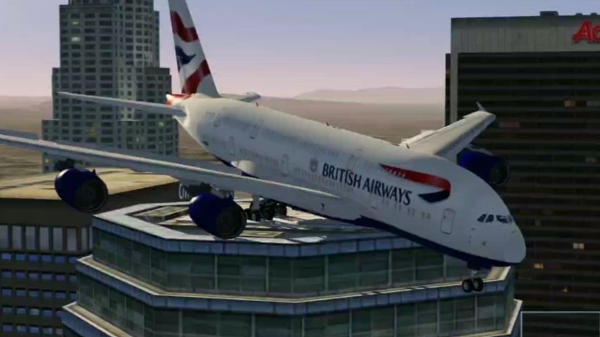模拟飞行:机长把飞机开到楼顶?