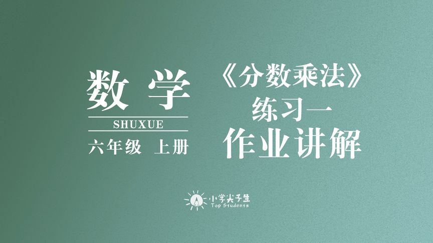 教材同步讲解,小学数学,六年级上册,第一章分数乘法,练习题一