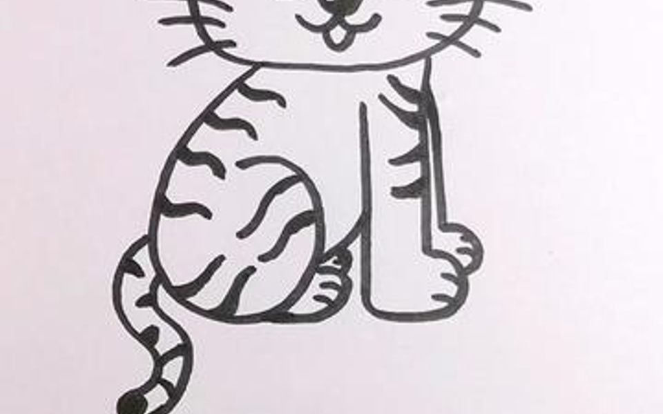 数字6110继续画小动物,今天画只可爱的小老虎