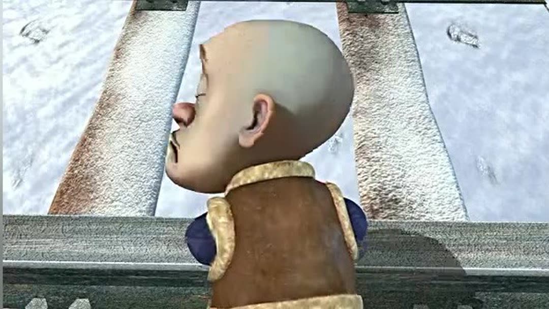 熊出没 光头强用磁铁找硬币吸到铁规火车来撞飞