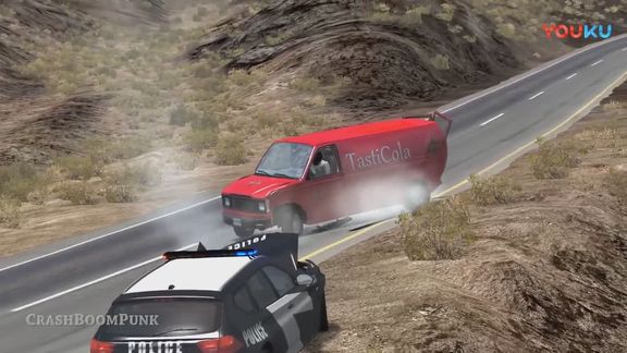 BeamNG模拟F1跑车警车卡车碰撞