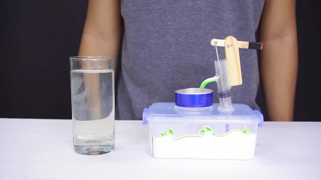 「创意手工DIY」迷你压水井模型的制作方法,原理很简单!