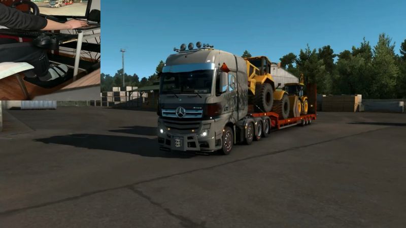 欧洲卡车模拟2奔驰日常工作,手动档加倒车,给湖北加油祝福