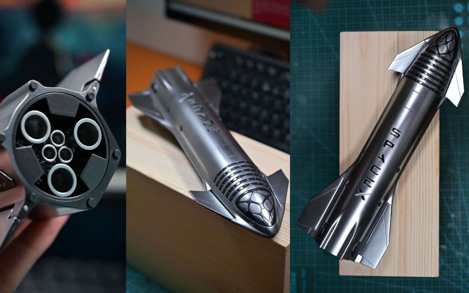 【3d打印】SpaceX 载人版概念星舰模型制作过程