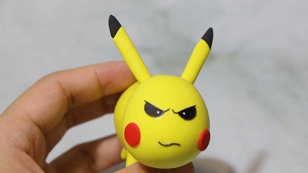 这么圆润的宠物小精灵皮卡丘超可爱,超轻粘土DIY手工制作