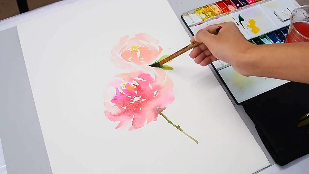 水墨画之美丽的花
