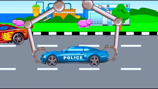 认识汽车,警车、救护车、消防车、垃圾车等,边看动画边学习