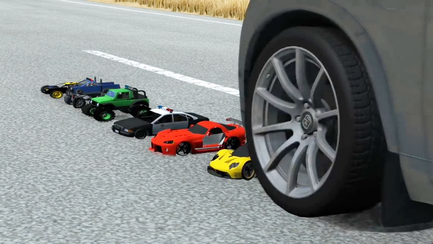 BeamNG:真实汽车vs迷你玩具汽车,拟真车祸模拟游戏