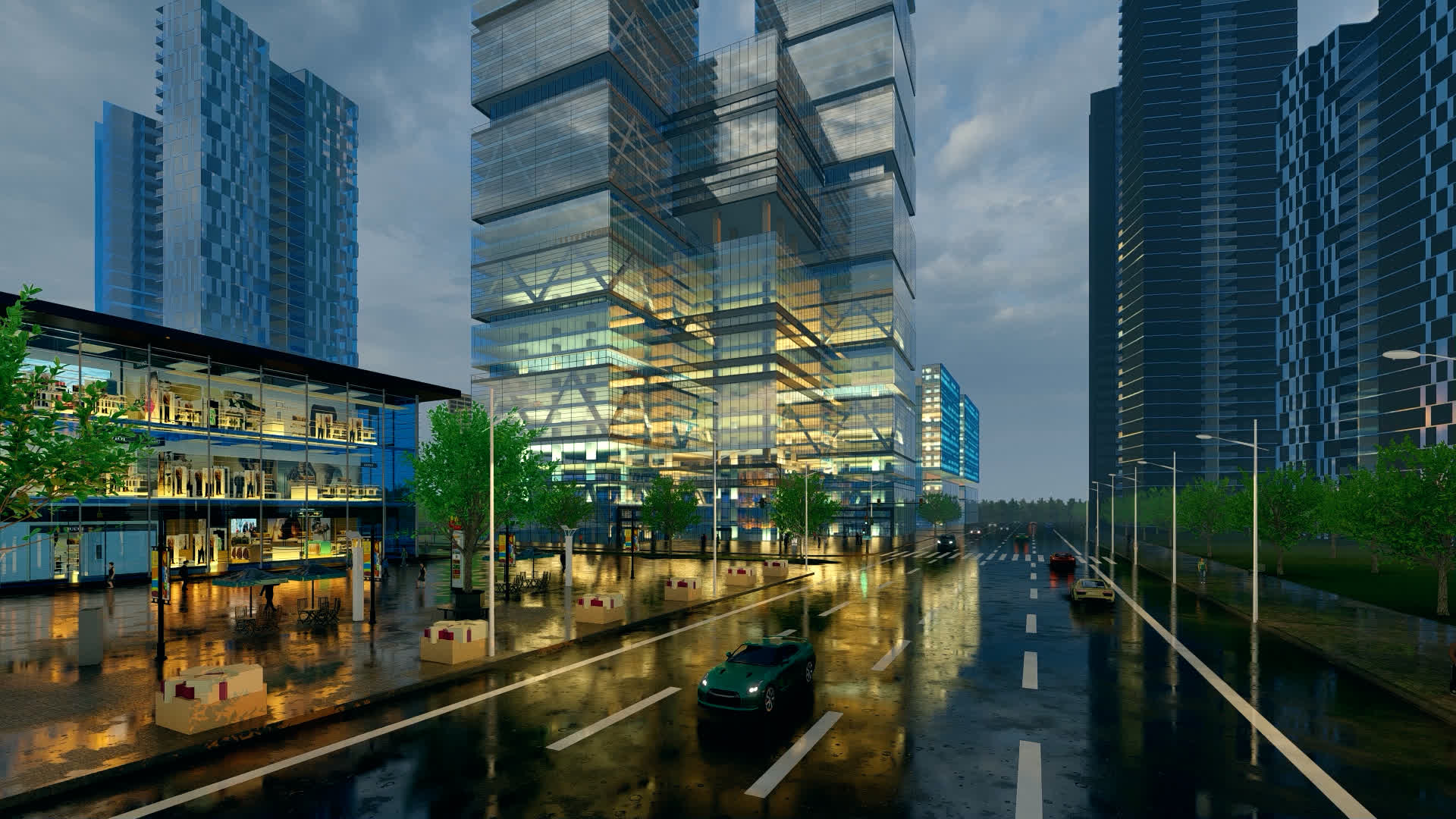 半天出动画lumion夜景