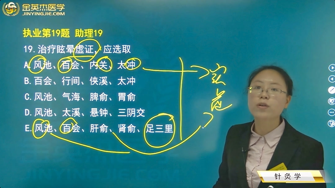 中医经典真题:针灸学,眩晕的实证与虚症治疗