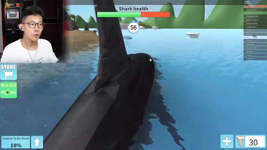 roblox鲨鱼模拟器1D,豪华游轮翻船了!鲤鱼解说