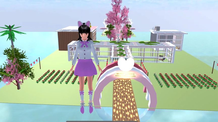 樱花校园模拟器:大神建筑海岛阳光花房,看完想直接住下!