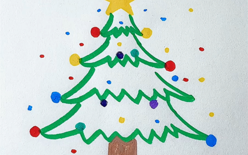 四个“八”画圣诞树,超级简单,给我学起来#儿童简笔画 #亲子简笔画 #...