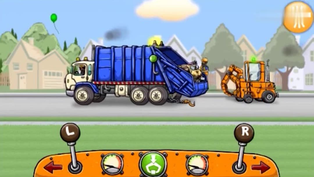 道路垃圾清理操作垃圾清洁车回收垃圾到回收厂垃圾处理