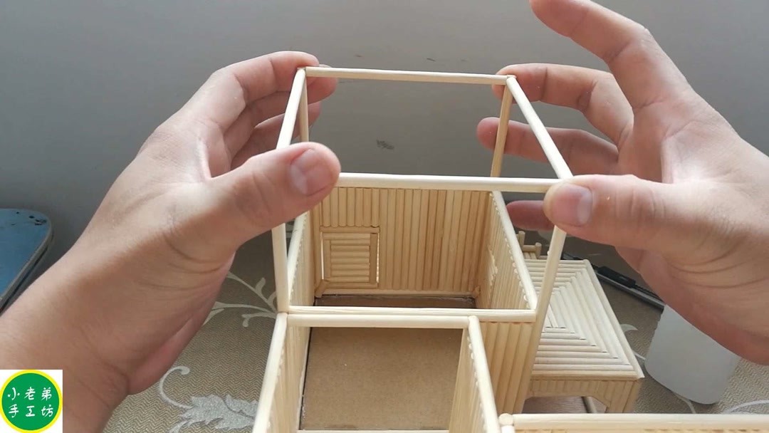 DIY筷子建筑,小高楼封顶,这个造型能打95分